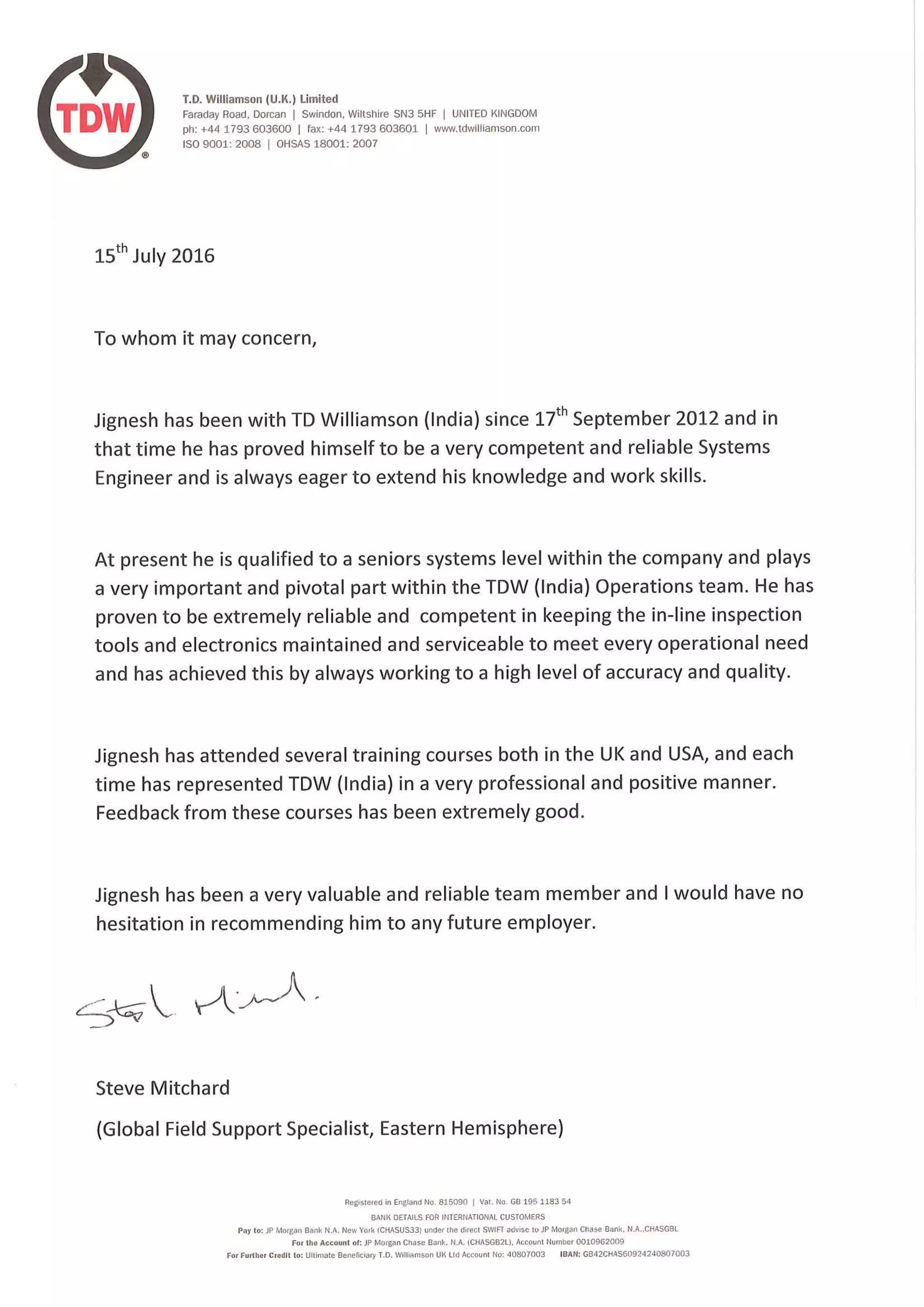 Recommandation Letter | PDF