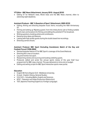 Marie West CV - 2015 | PDF