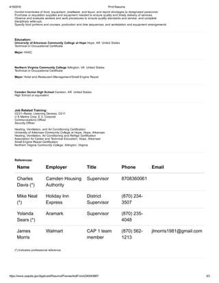 USAJOBS - Resume Builder - 4192016 | PDF