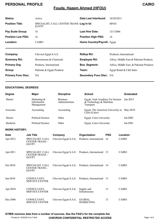 Hazem Fouda_Personal_Profile[2] | PDF | Business and Finance