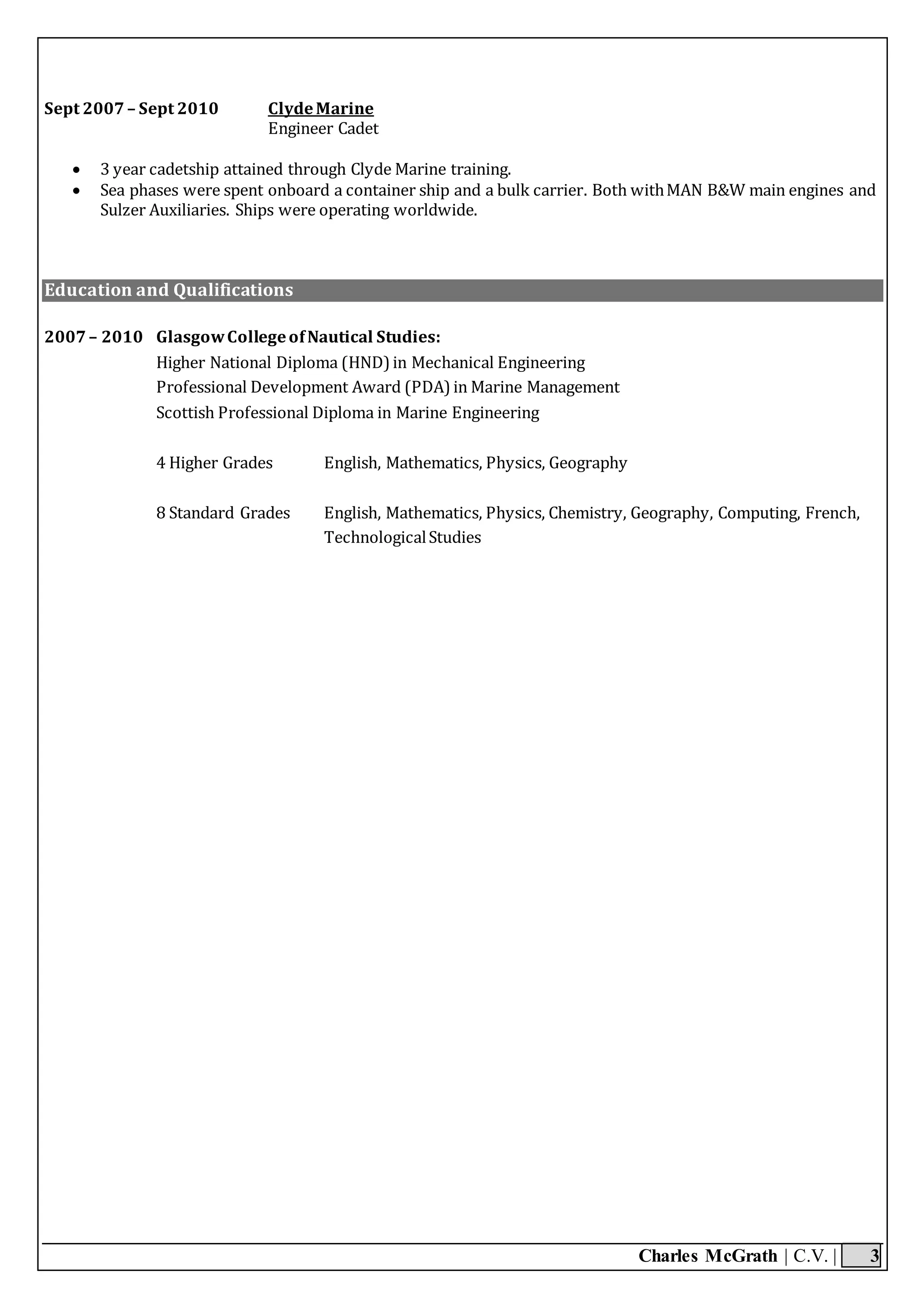 Charles McGrath - CV | PDF