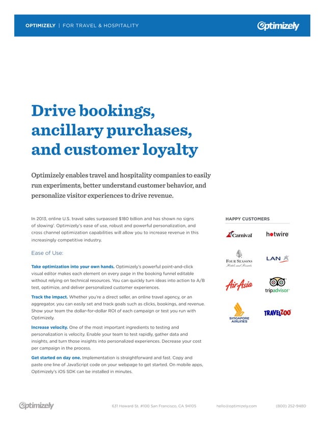 Optimizely for Travel | PDF