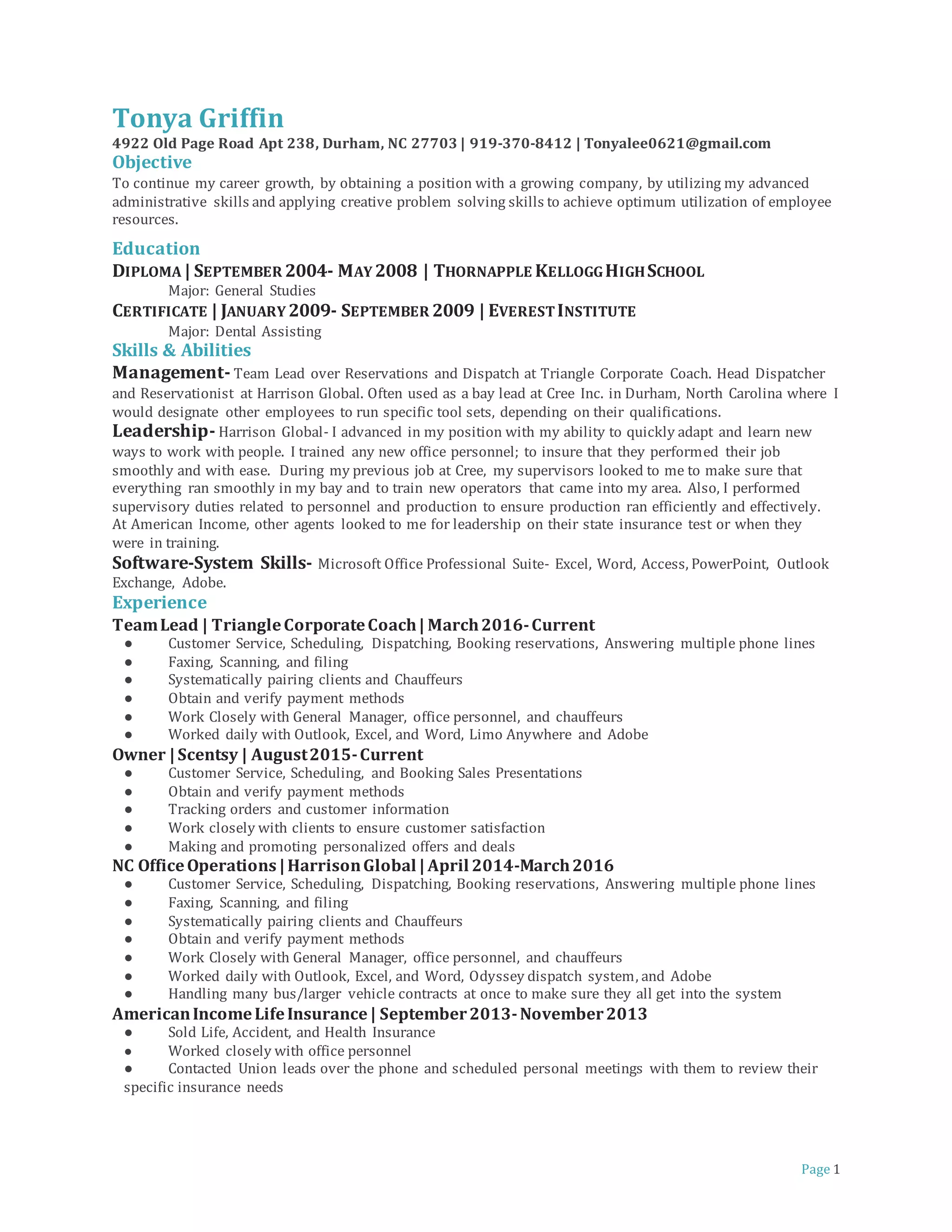 Tonya Griffin Resume | DOCX