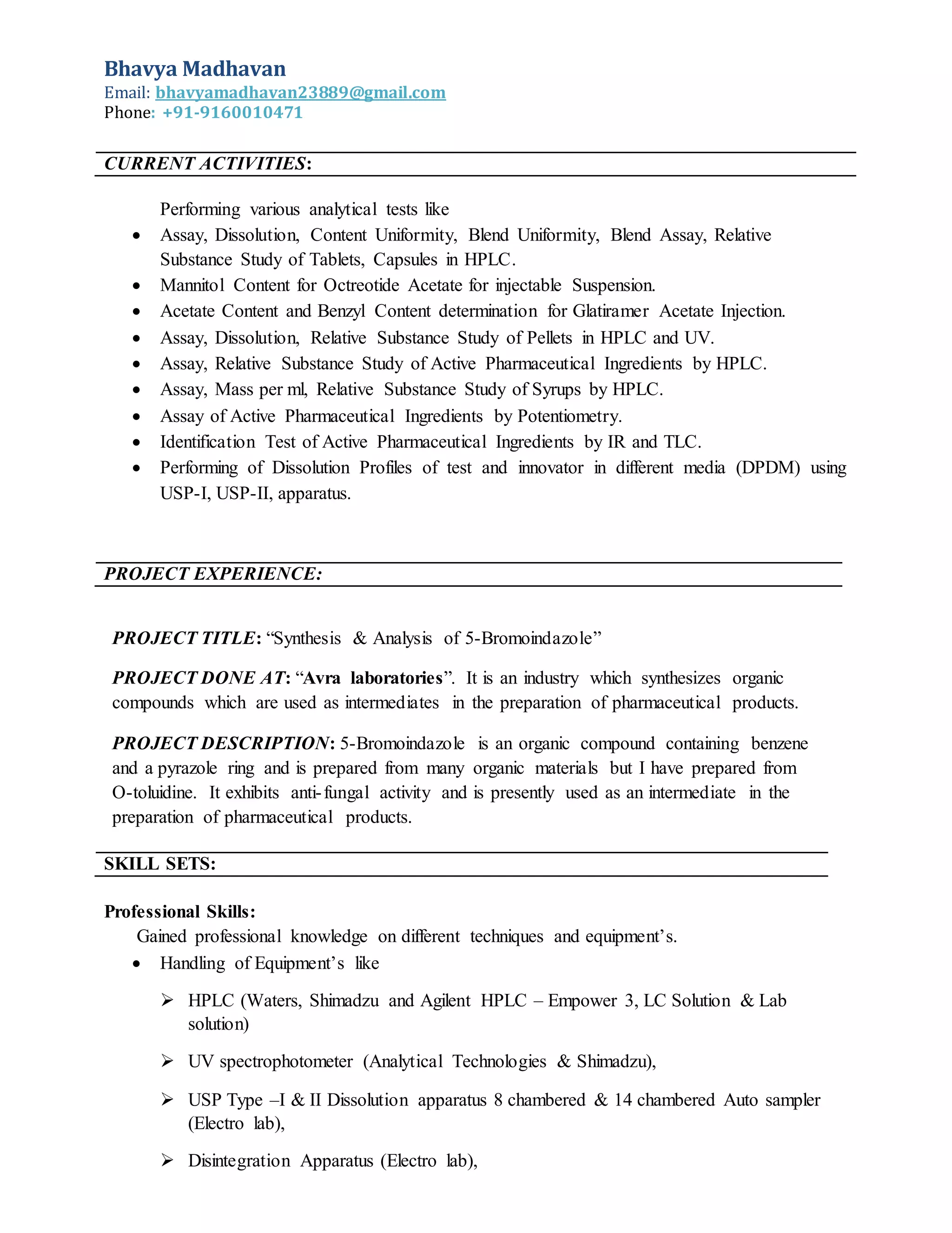 Bhavya Madhavan updated CV | DOCX