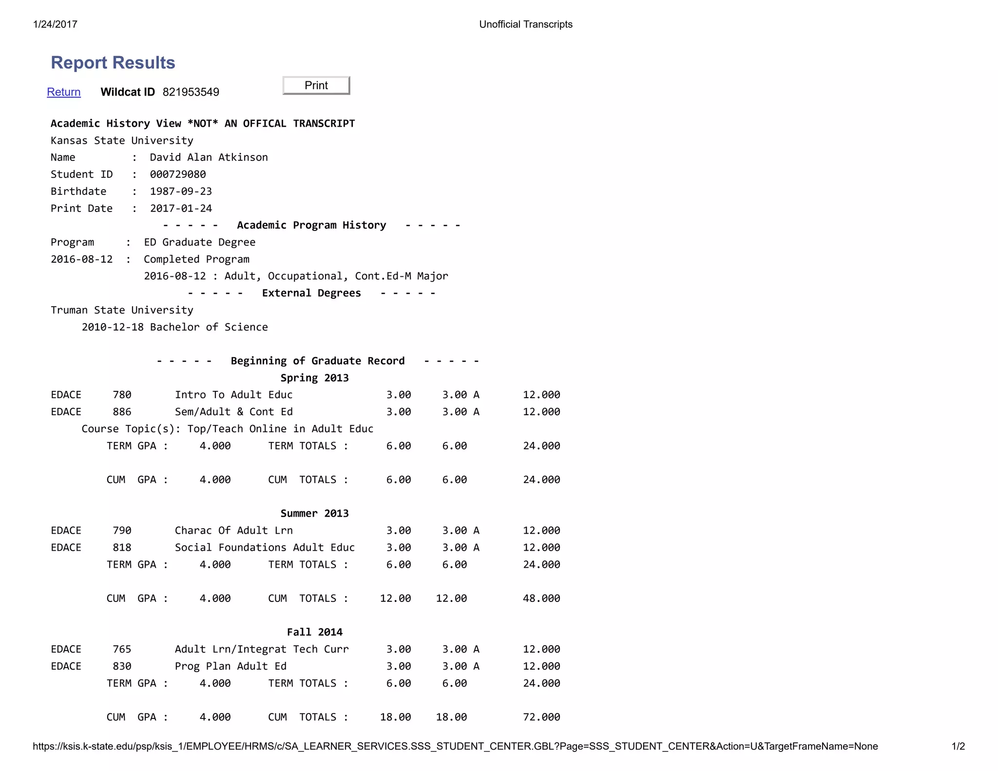 Kansas State Final Transcript | PPT