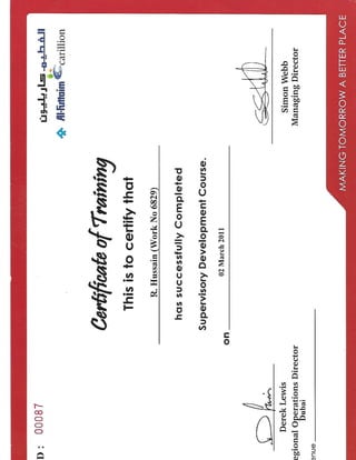 Supervisory Training certificate | PDF