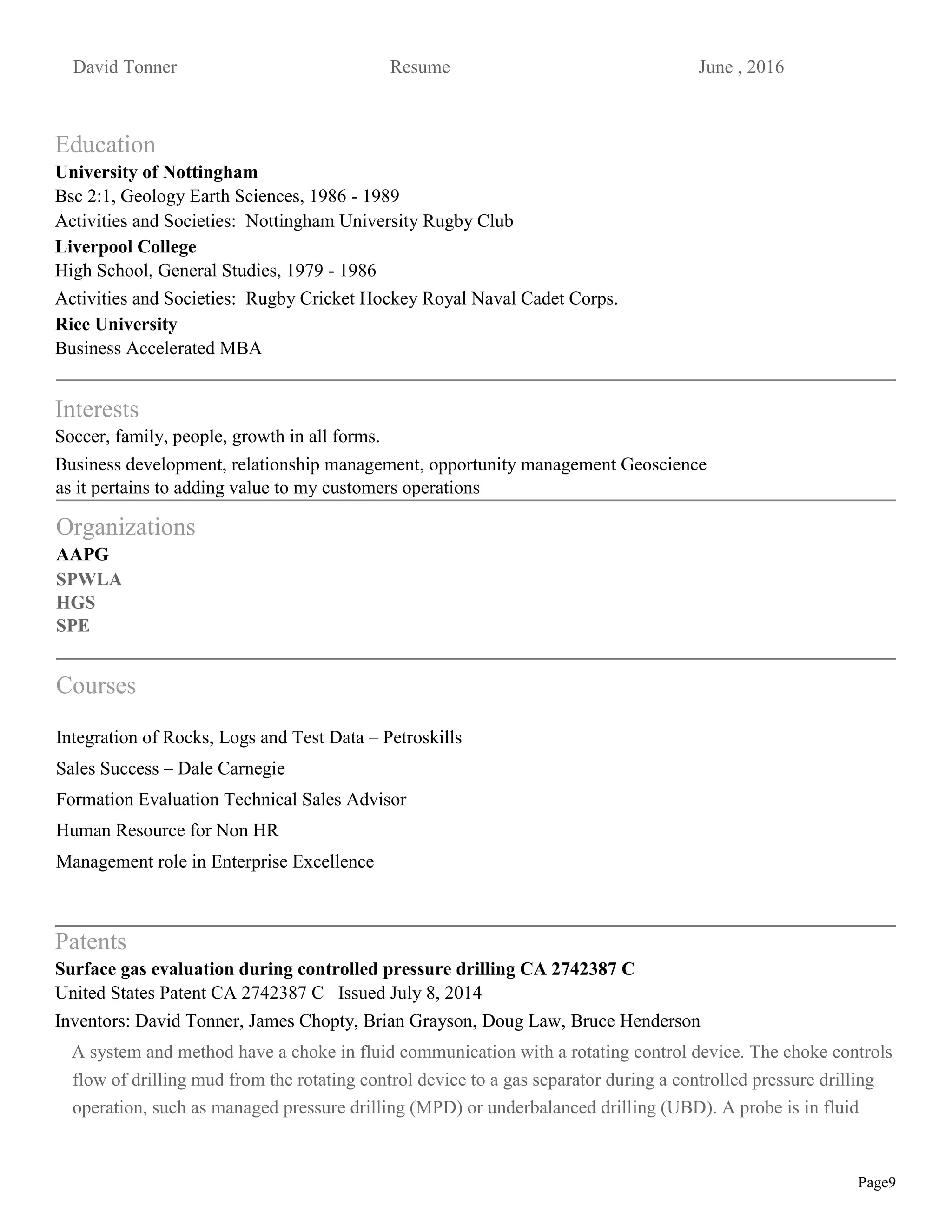 DavidTonner Resume 2016 | PDF