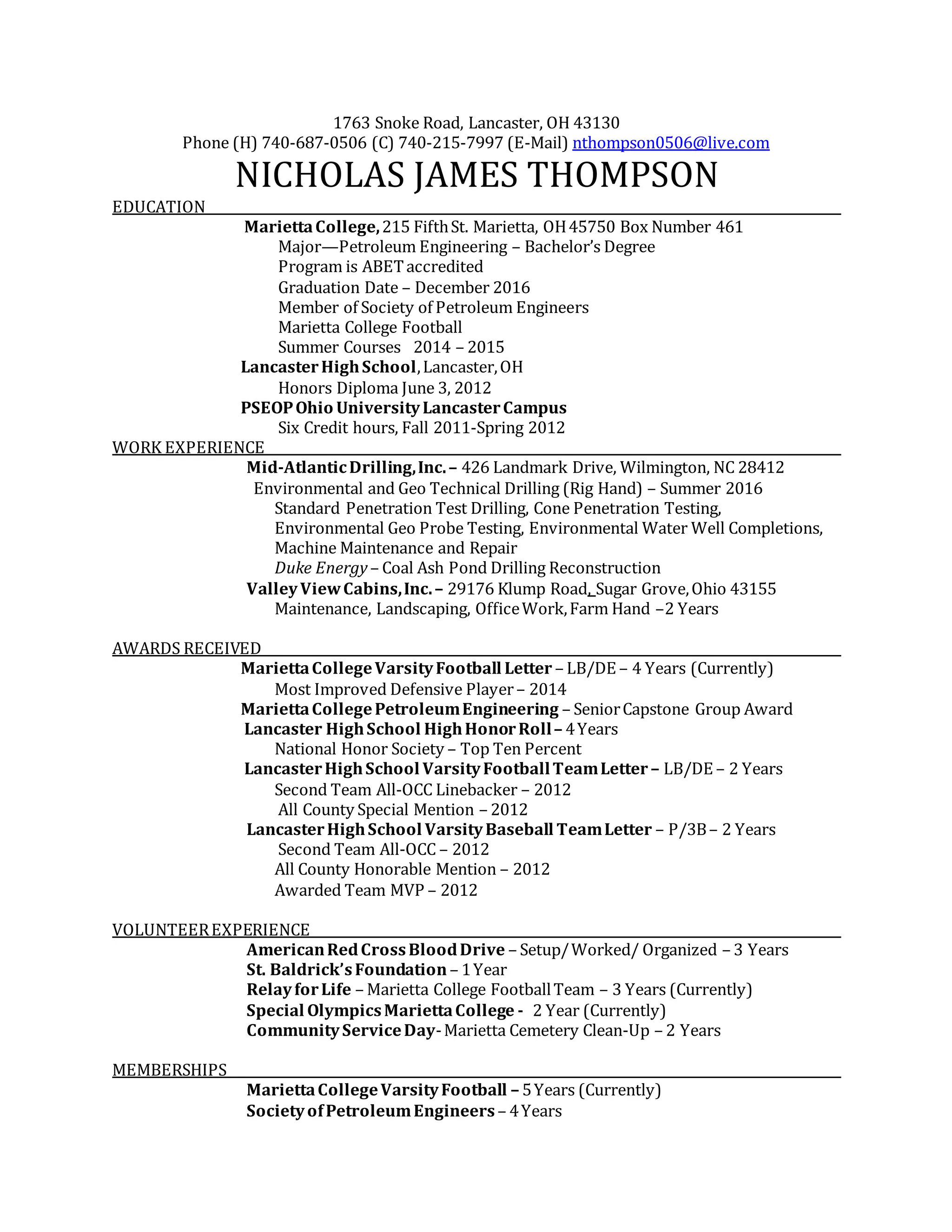 Nicholas Thompson Resume | DOCX