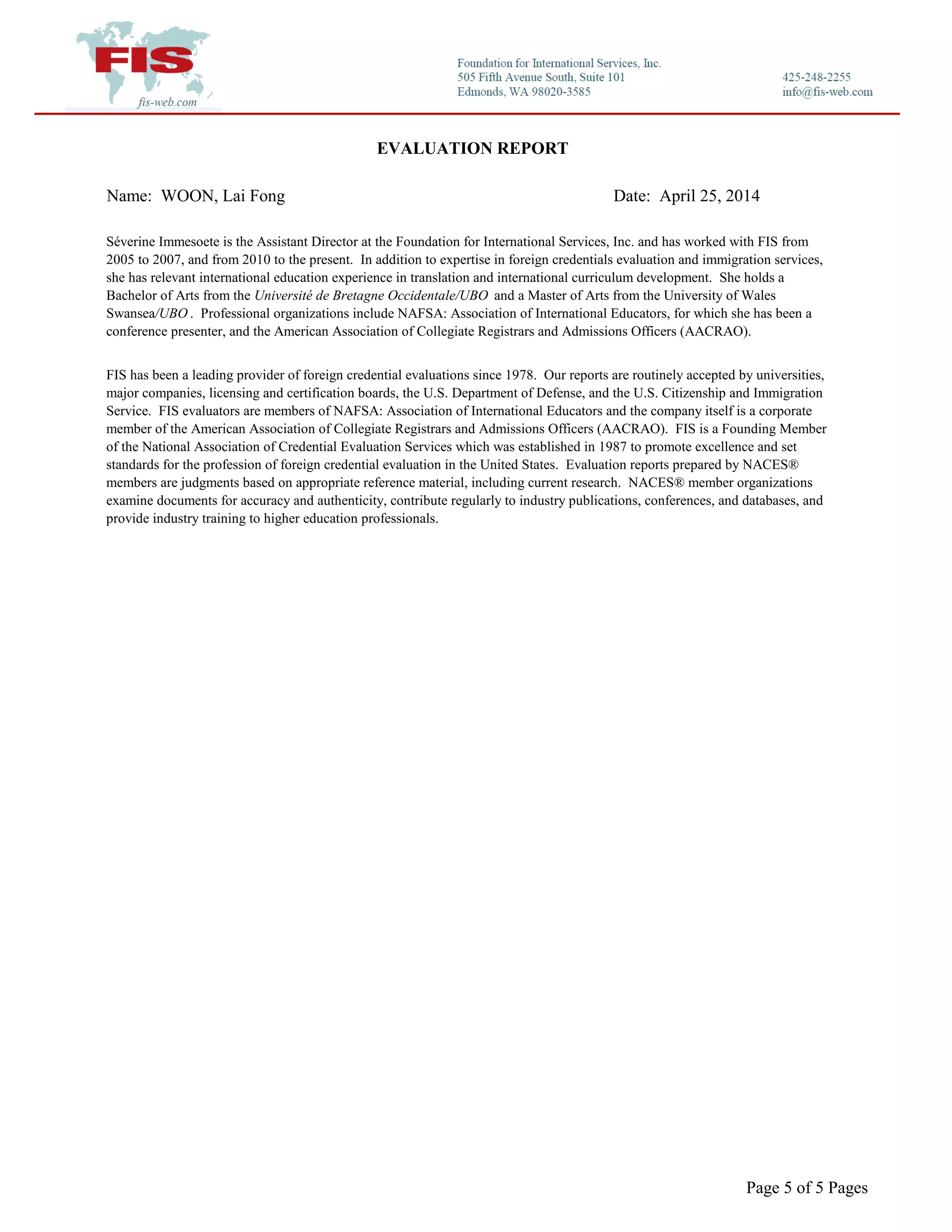 Transcript Lai Fong Woon | PDF