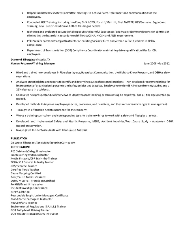 David+Leidner+Safety+Manager+Resume++June+2016 | PDF