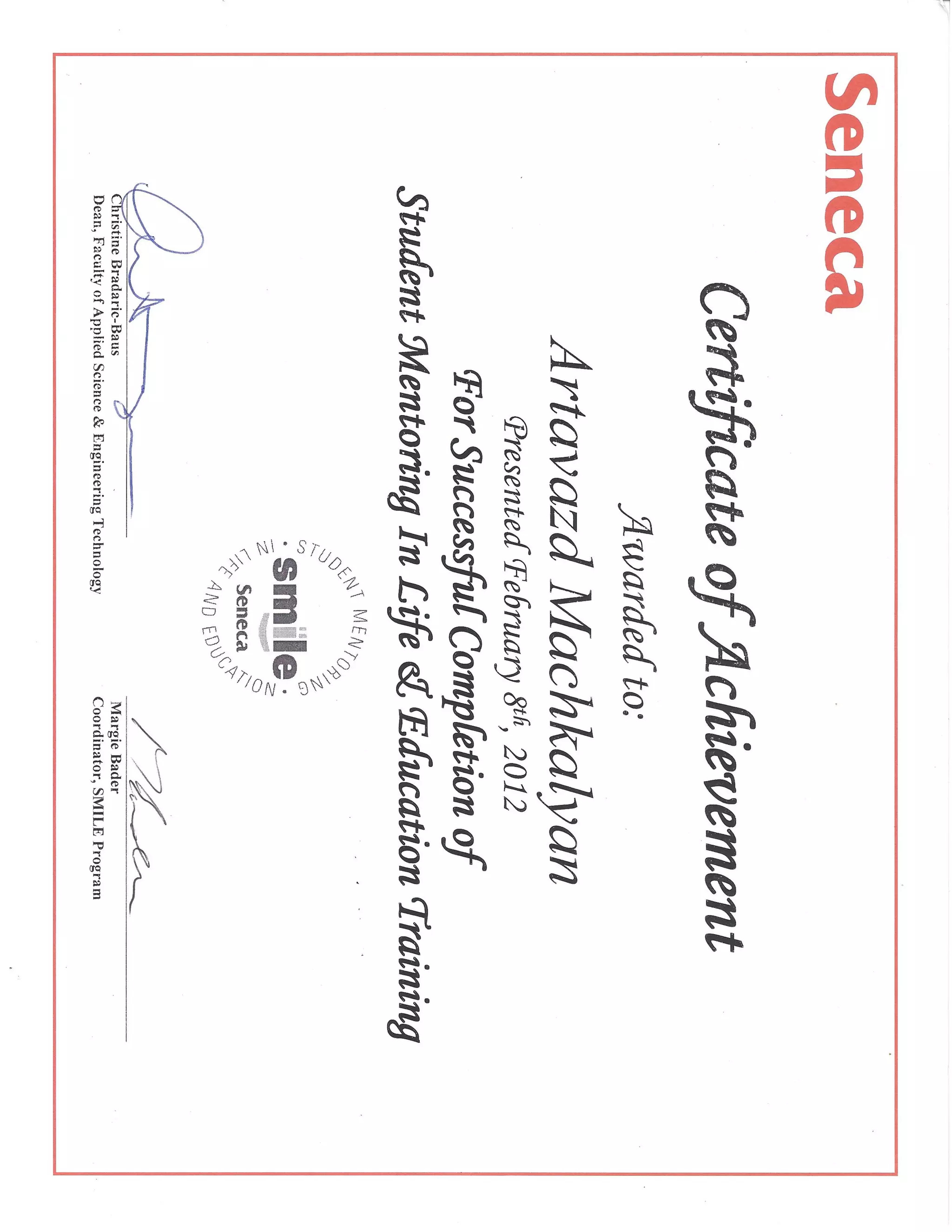 SMILE Certificate of Achievement | PDF