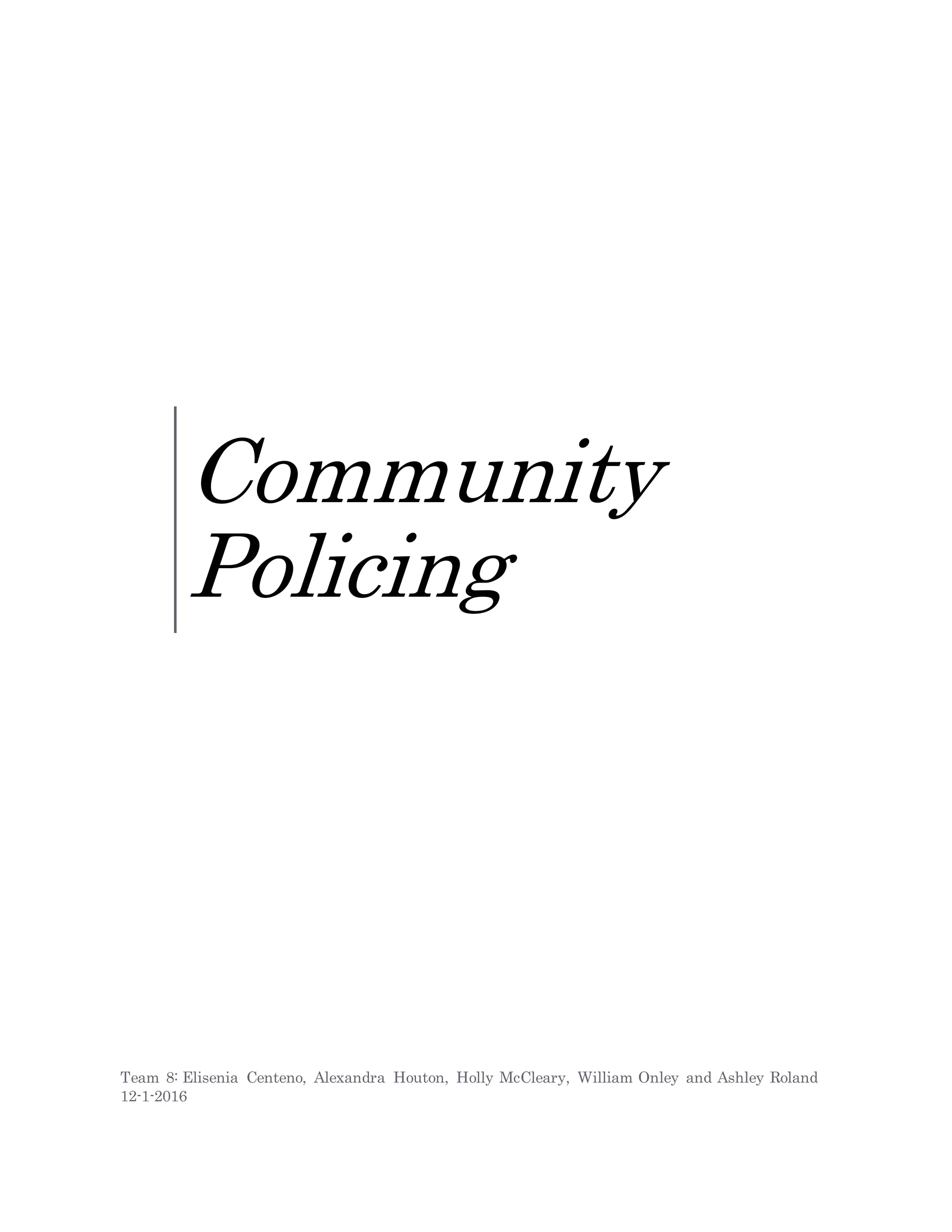 Team 8 Community Policing Campaign (1) | PDF