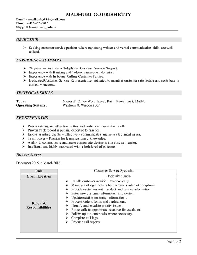 Madhuri_resume | DOCX | IT and Internet Support | Internet
