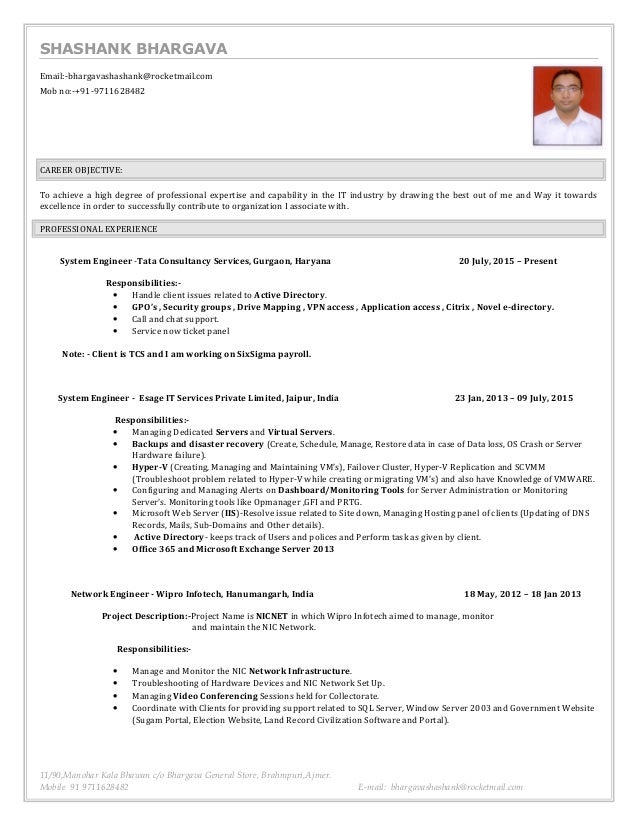 Resume System Engineer 5 Yrs Exp resume-system-engineer-5-yrs-exp