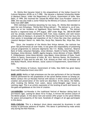Nimita Devi Nritya Ashram profile april 2012 | PDF