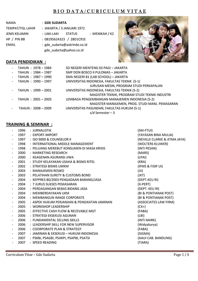 CV Gde terakhir | PDF