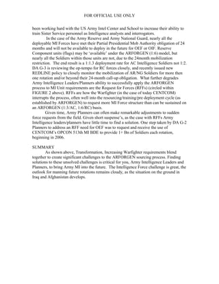 ARFORGEN MI Article MunkersJ 10OCT06 Final | DOC | Defense Industry ...