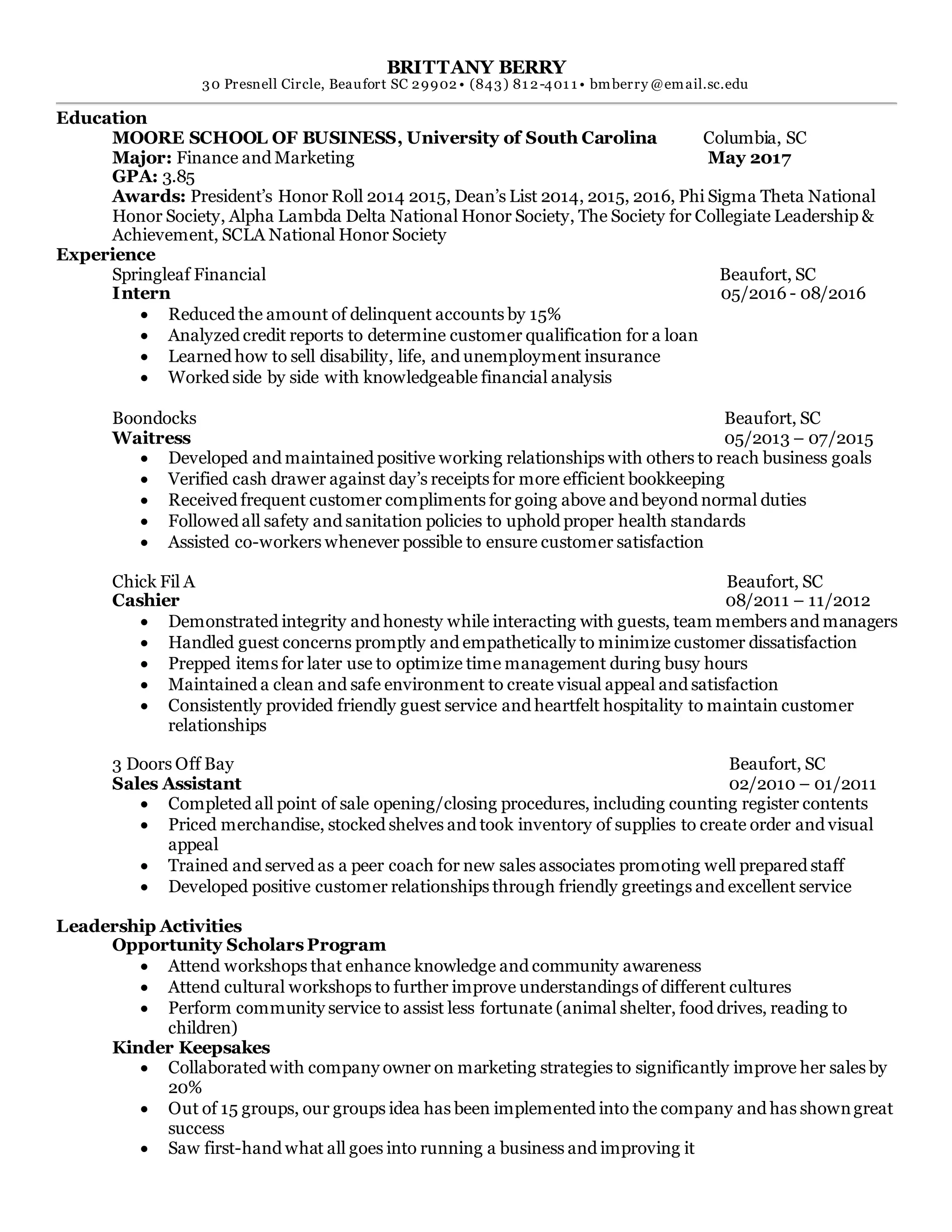 Brittany 2 Resume | DOCX