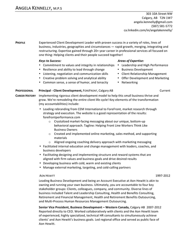 Angela Kennelly Resume 4-16 | PDF | Management Consulting Industry ...