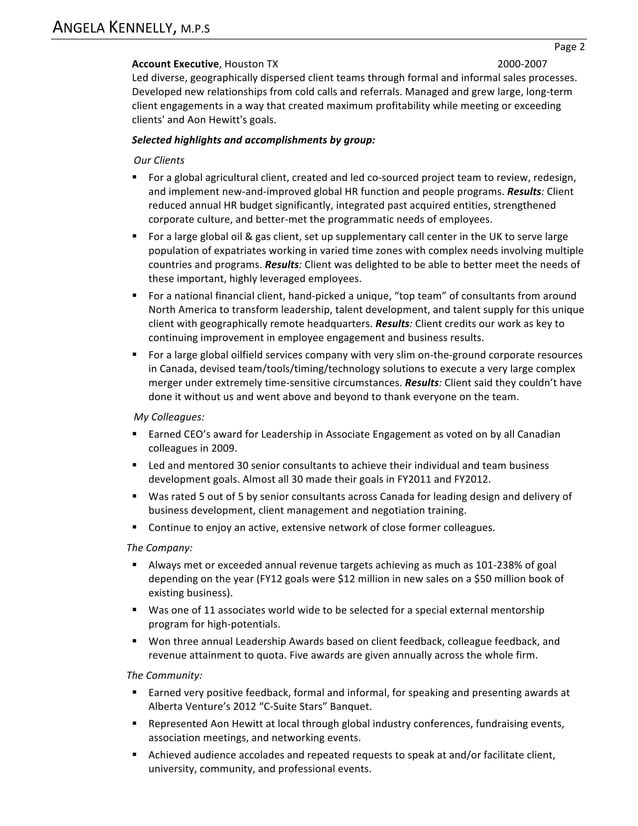 Angela Kennelly Resume 4-16 | PDF | Management Consulting Industry ...