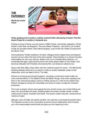 The Paperboy review | DOCX