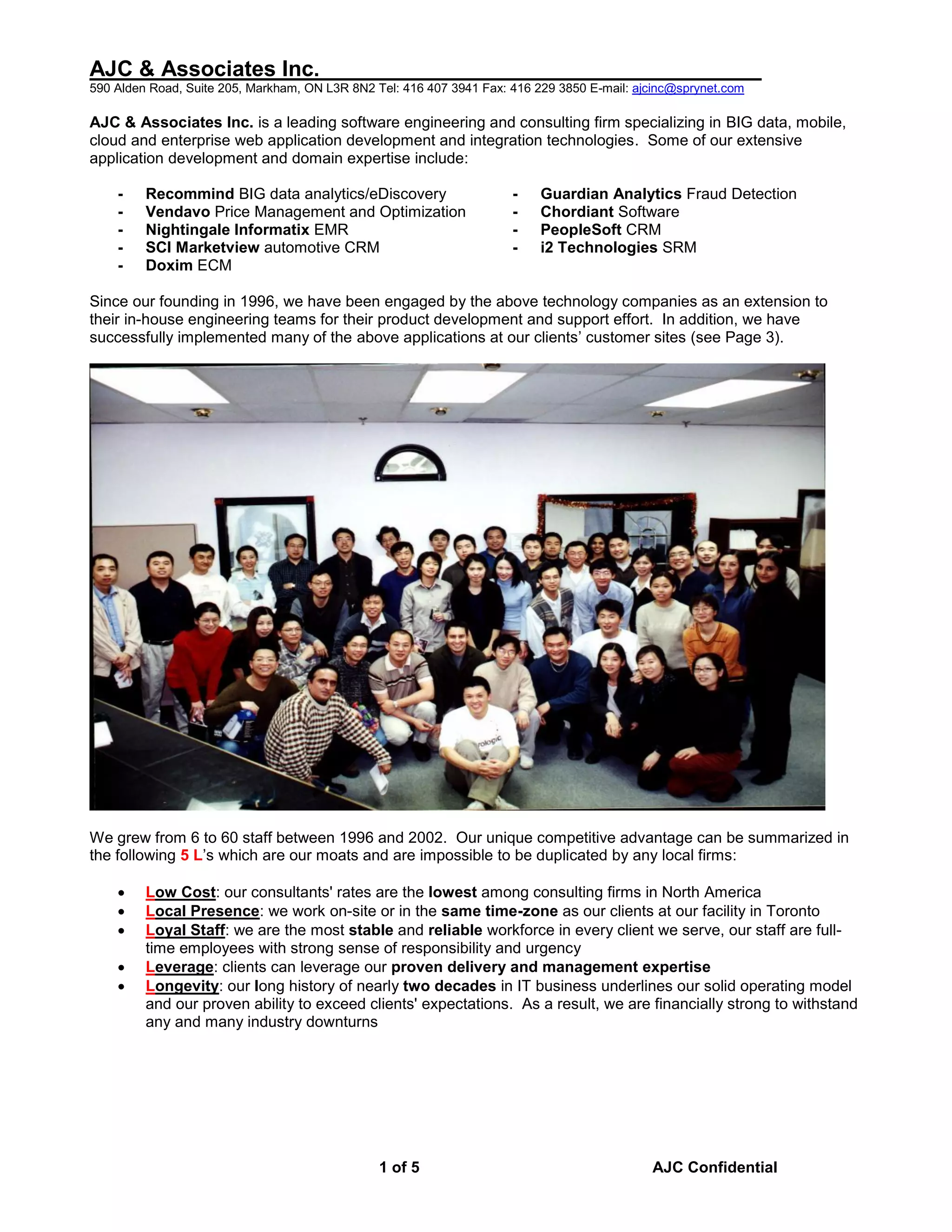 AJC & Associates Inc. Profile | PDF