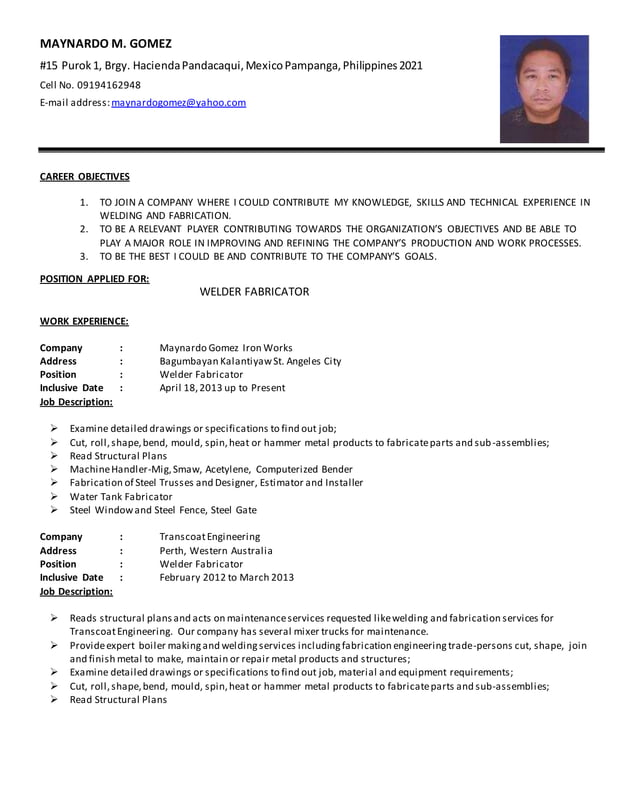 Maynardo Gomez Resume | DOCX