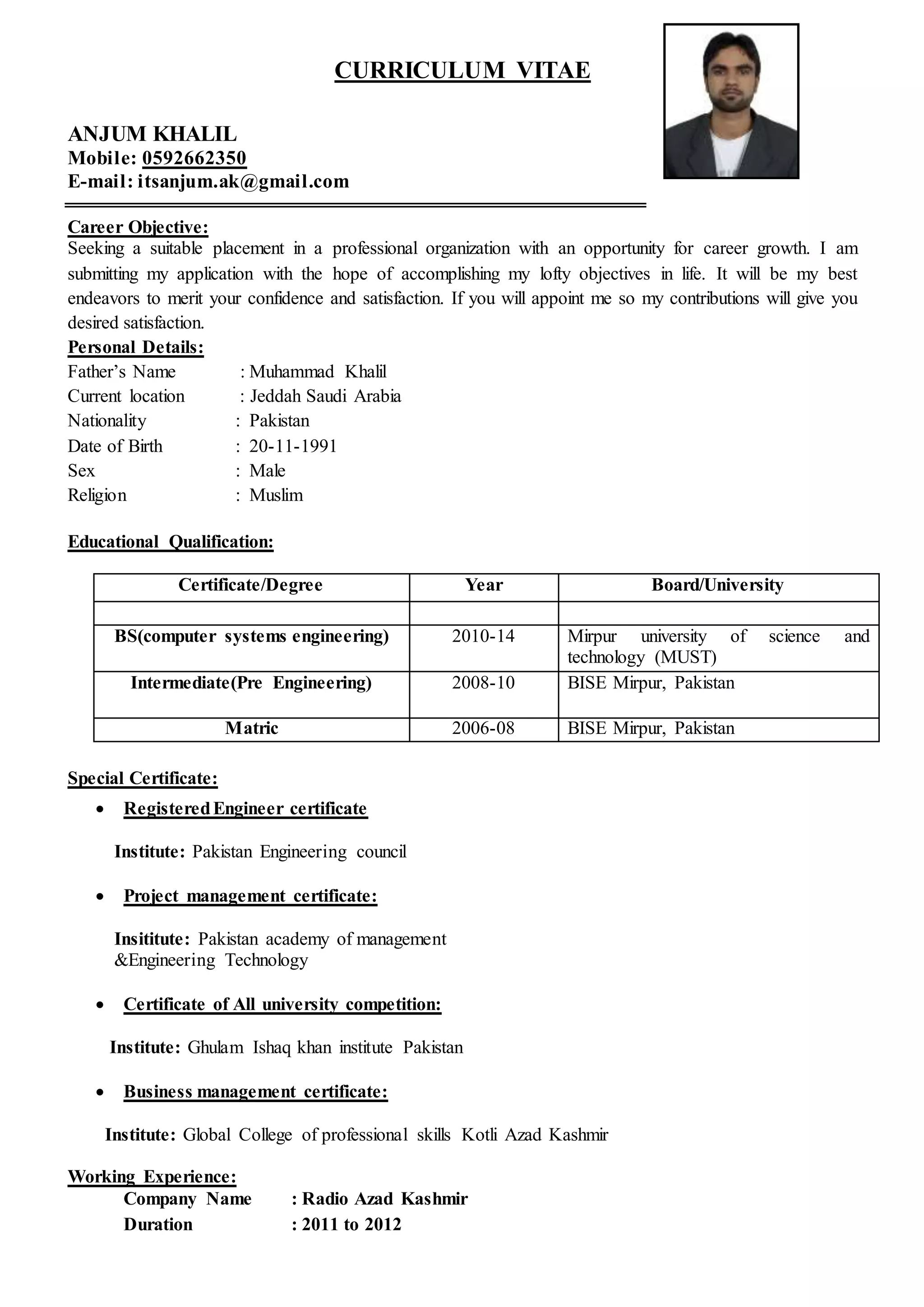 CV OF ANJUM KHALIL | DOCX