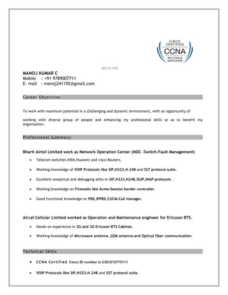 Manoj kumar_Resume | DOC