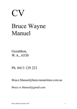 Bruce Manuel CV Nov 2016 - Linked In | PDF