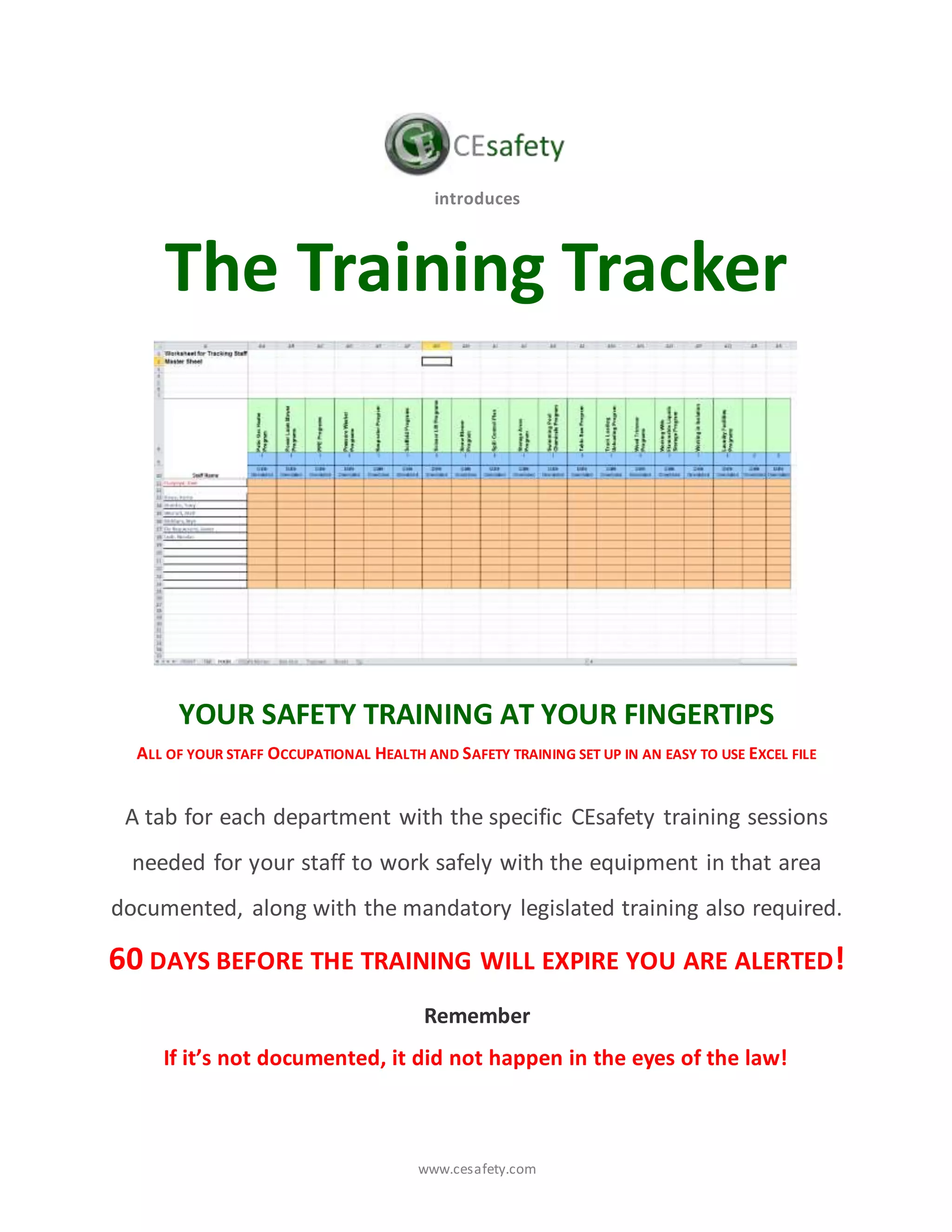 2015 Training Tracker Flyer | DOCX