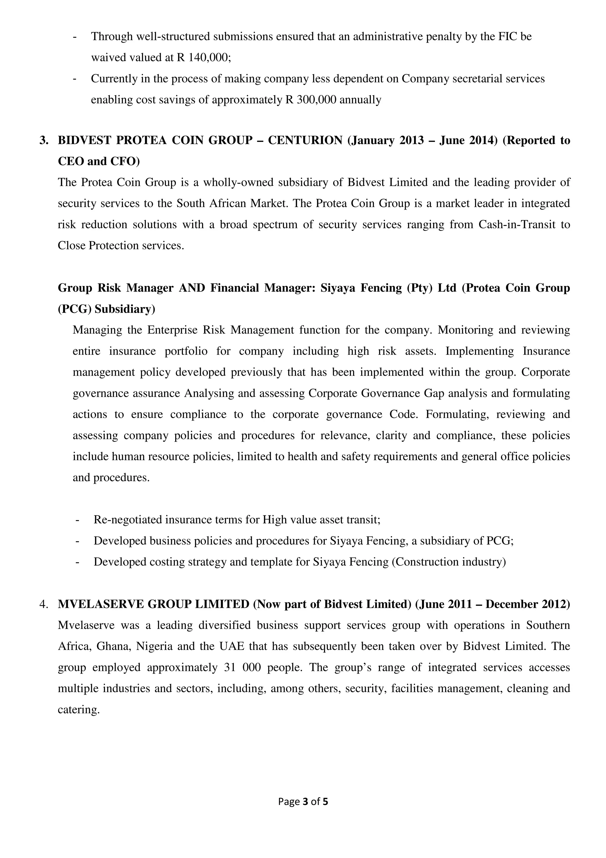 Corporate Profile Pieter Jordaan | PDF