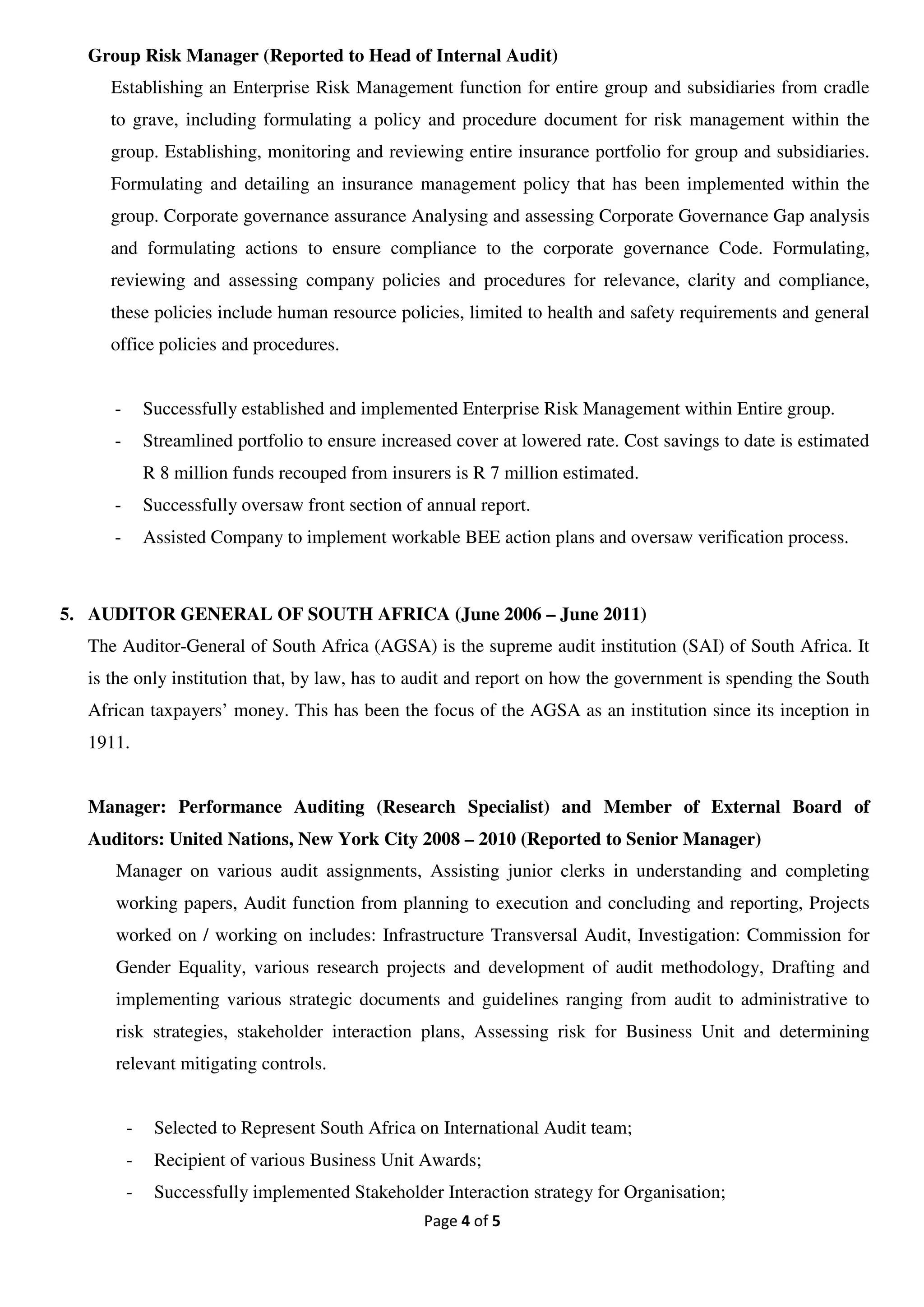 Corporate Profile Pieter Jordaan | PDF