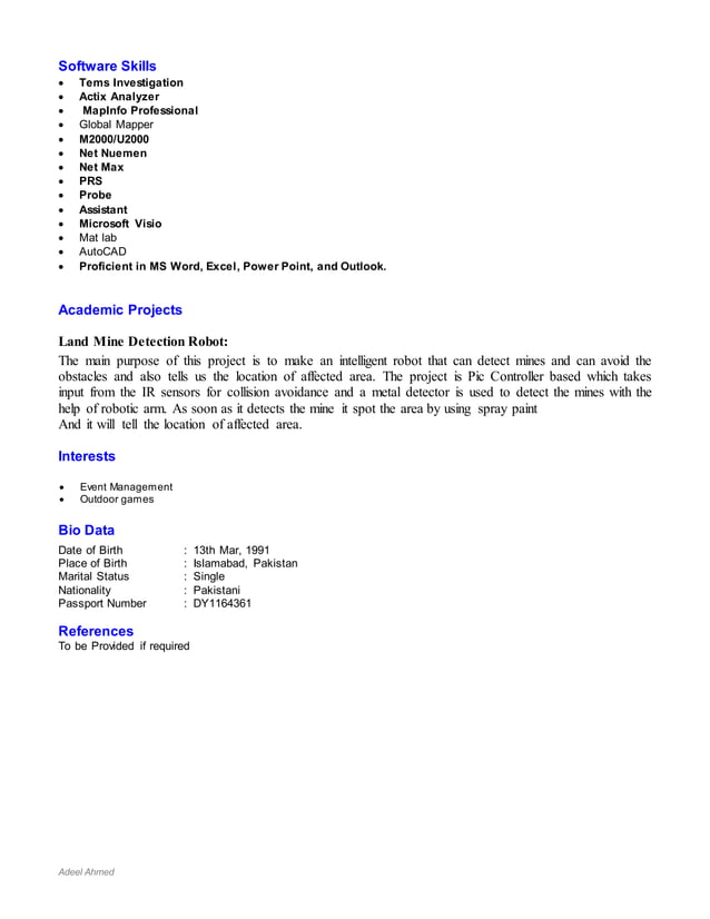 Adeel Ahmed- CV | DOCX | Computer Networking | Computing
