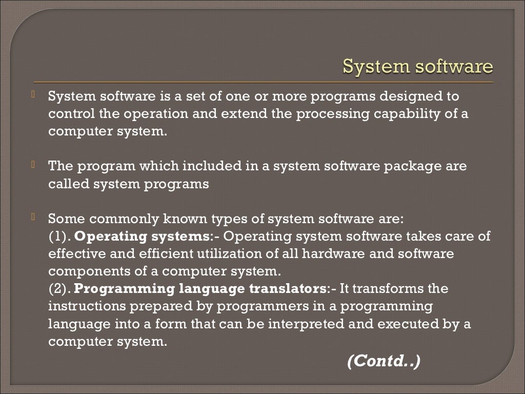 Presentation on different kinds of software