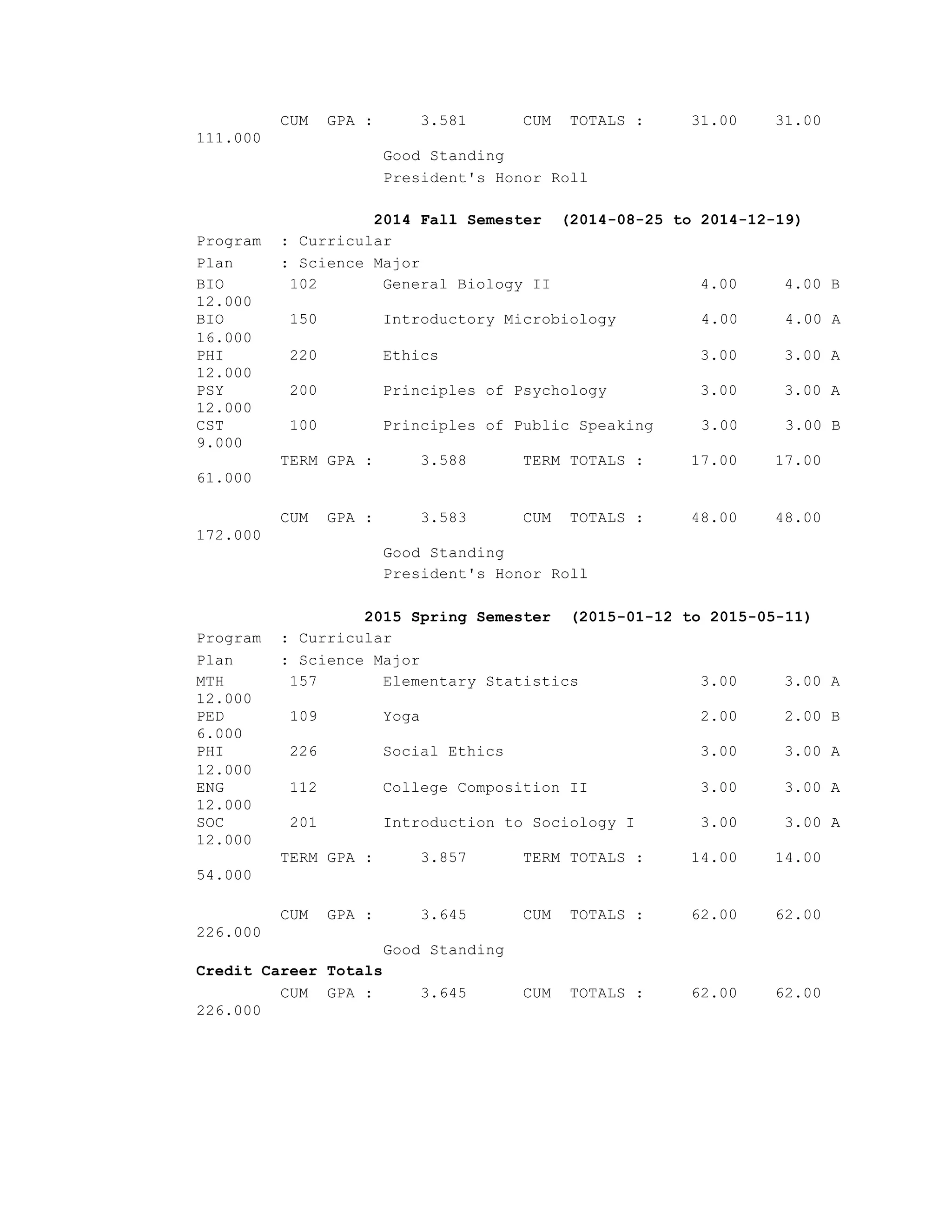 TCC Transcript | PDF