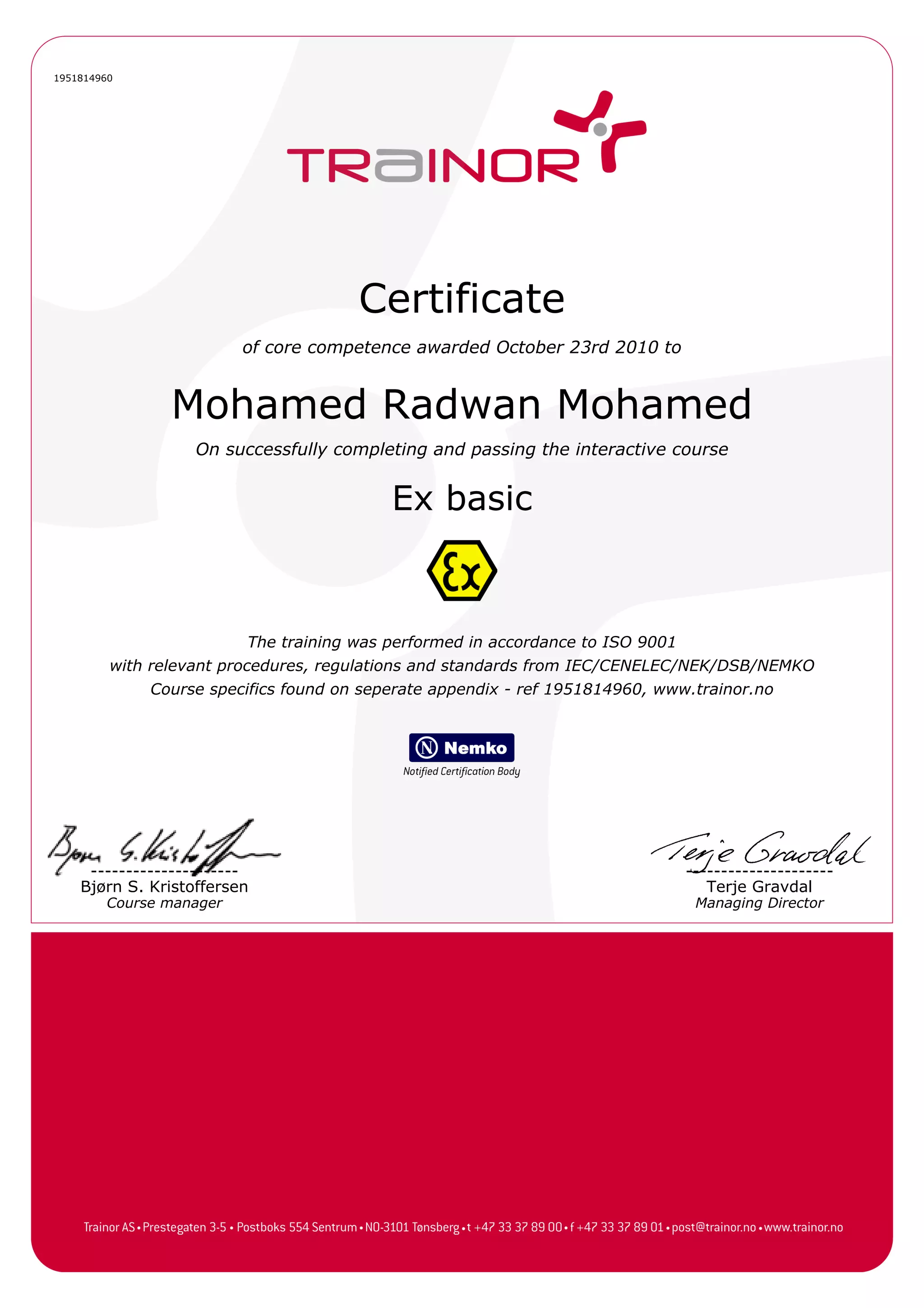 EX Certificate | PDF