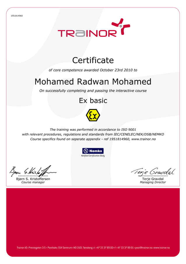 EX Certificate | PDF