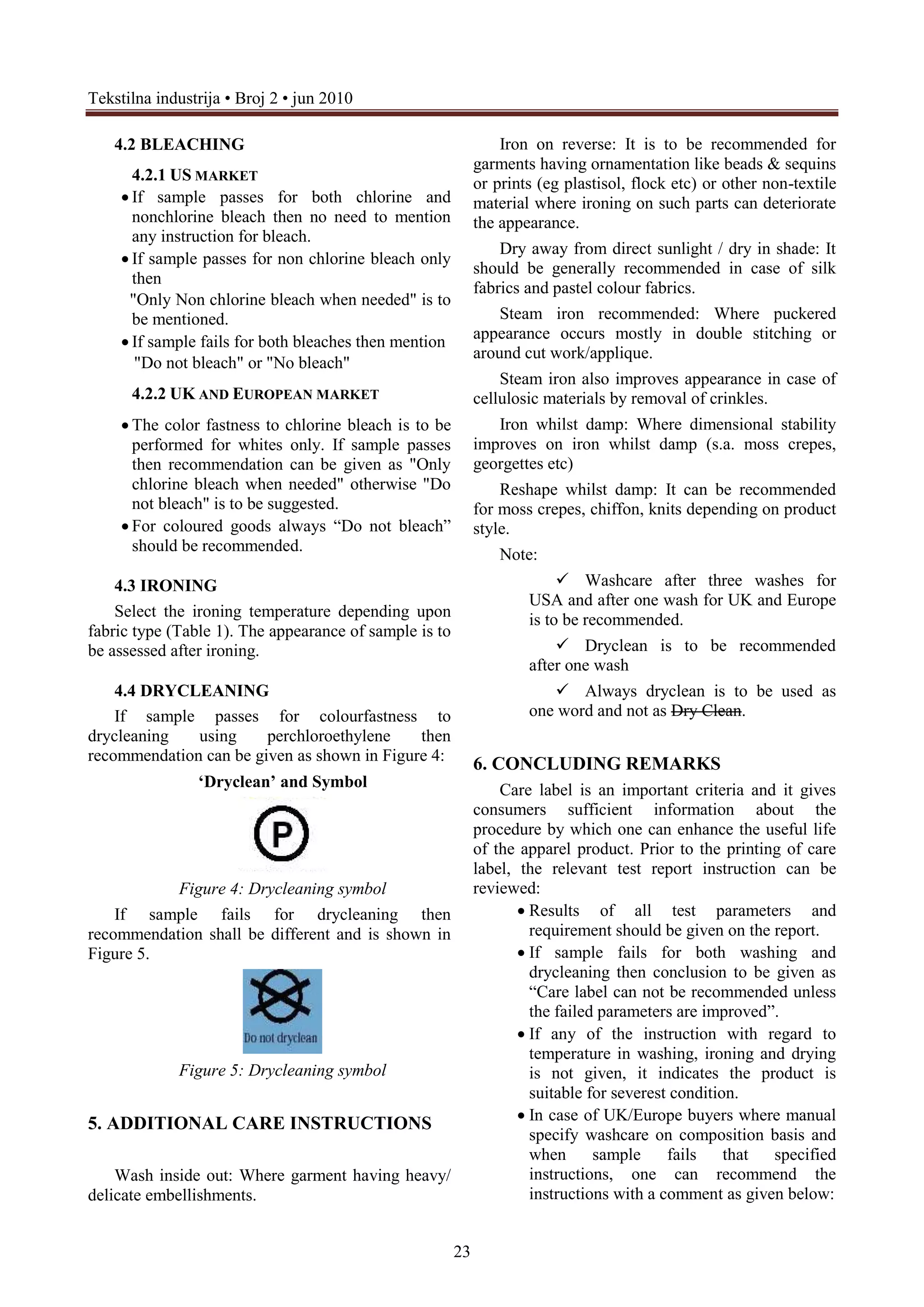 19- 24 SOME PRACTICAL ASPECTS OF CARE LABEL RECOMMENDATION OF APPAREL[1 ...