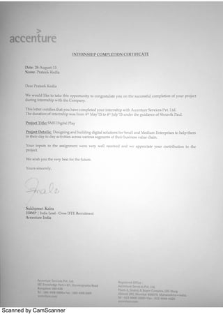 Accenture Certificate | PDF