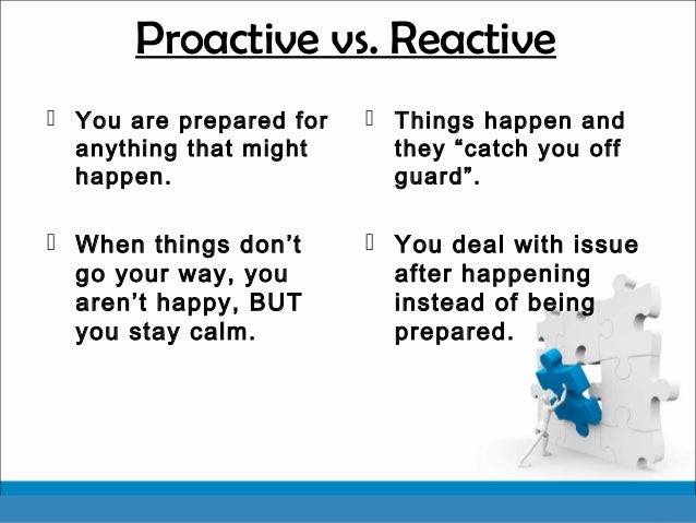 Be Proactive.