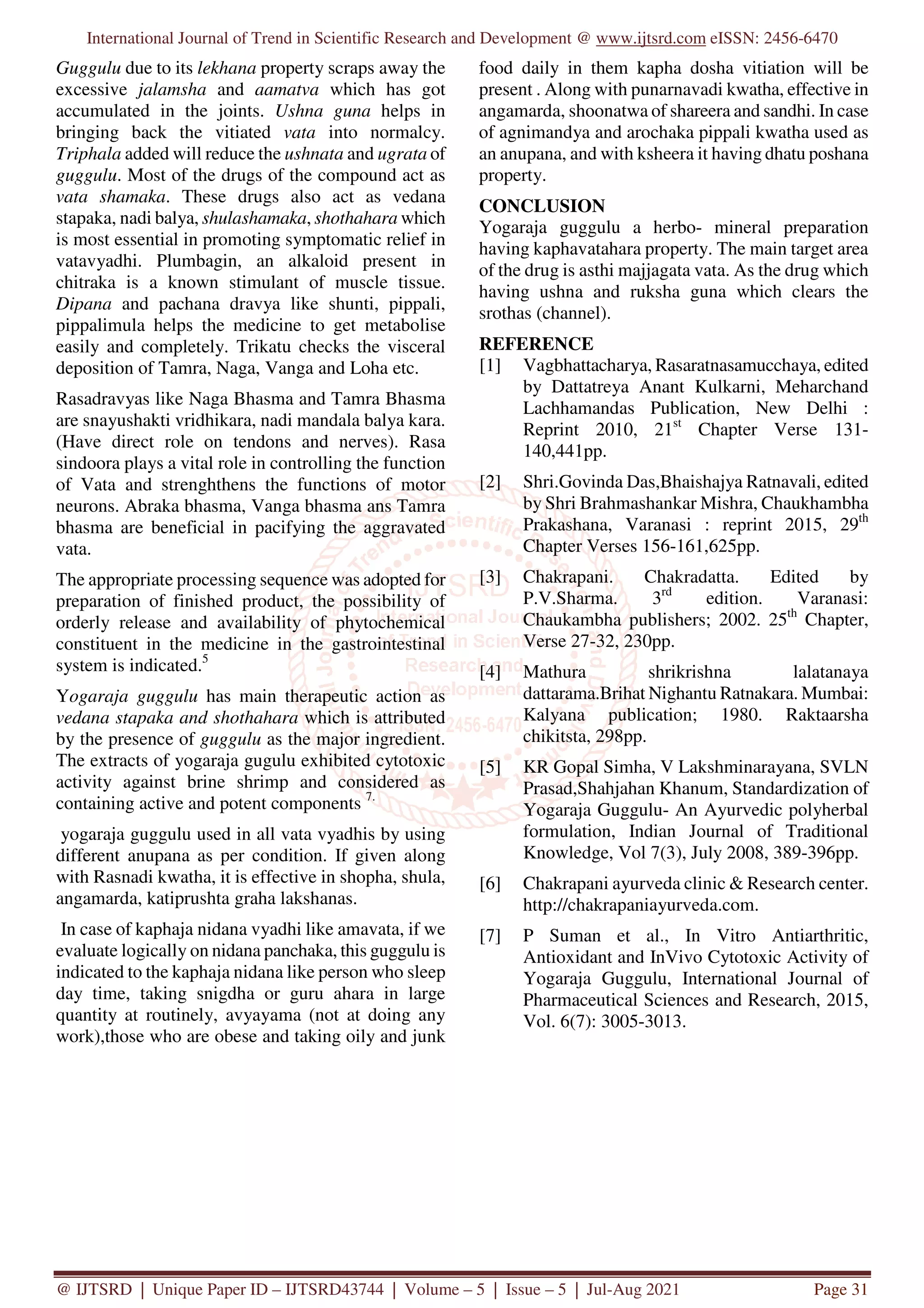 A Critical Review on Yogaraja Guggulu | PDF