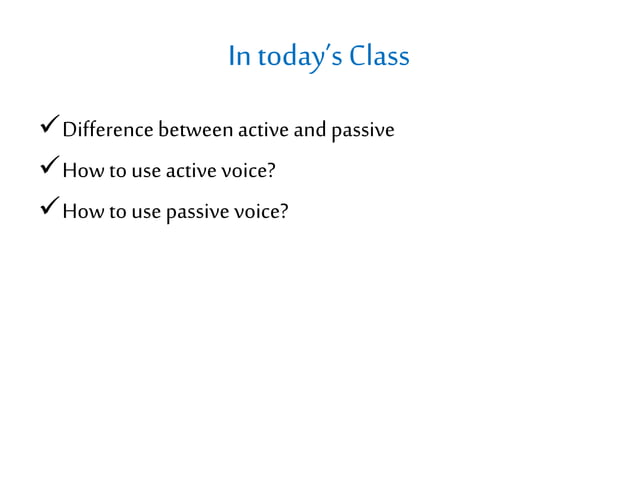 Active Voice | PPT