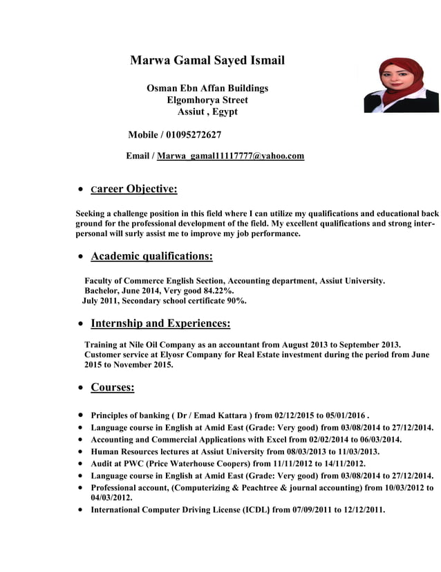 CV Marwa Elghoul- Address | PDF