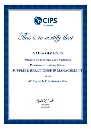 CIPS Certificate | PDF
