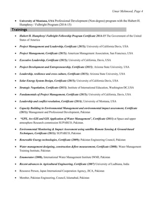 CV Umar Mehmood - UN - WBG | DOC
