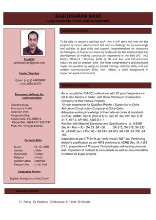 Inspection CV Sasi | DOC