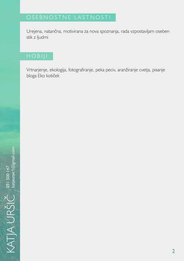 Zivljenjepis - Katja Ursic | PDF