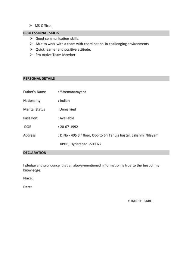 Harish babu Resume Updated | DOCX
