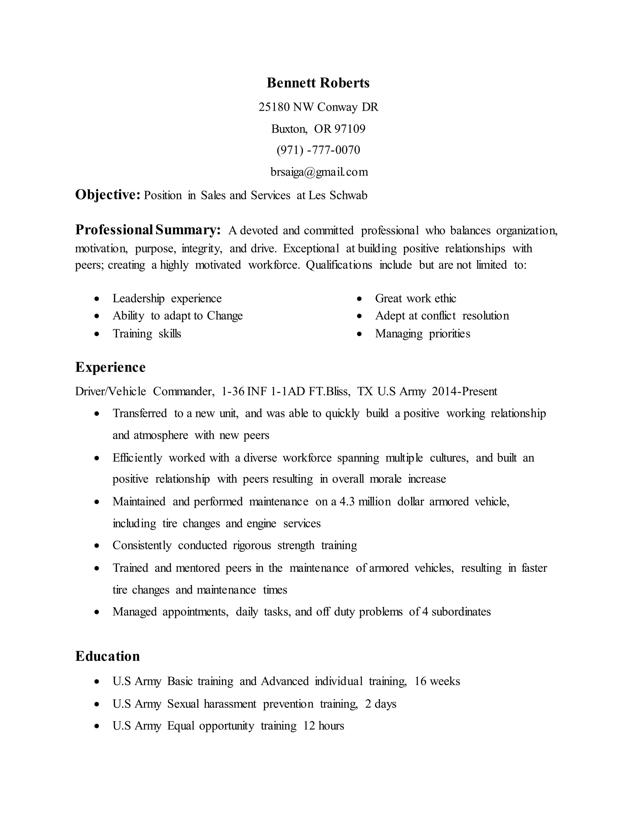 Bennett Robertsresume2 | PDF